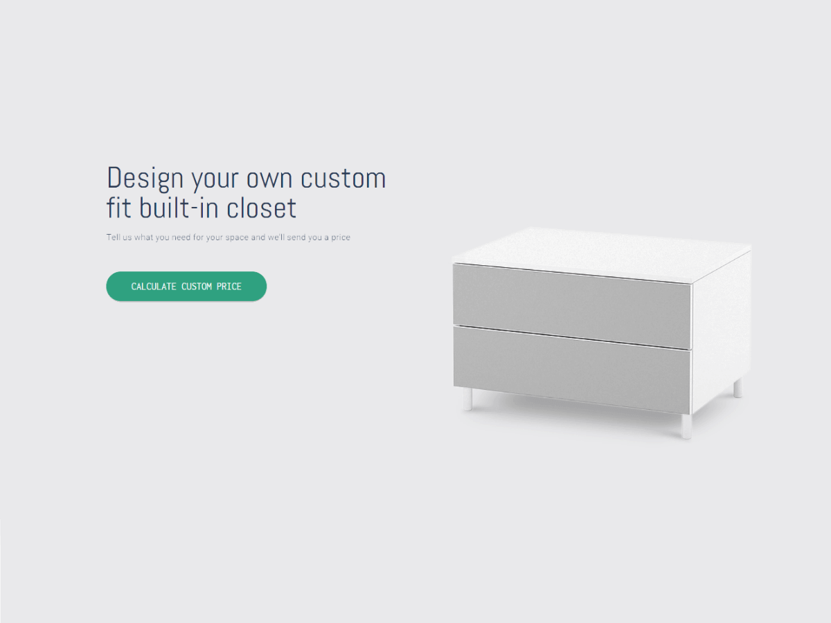 Built-In Closet Designer With Pricing Template | involve.me